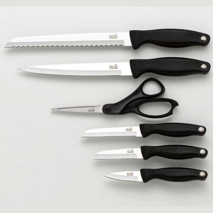 Kitchen Devils Lifestyle Knife Block with Knives & Scissors – Sam ...