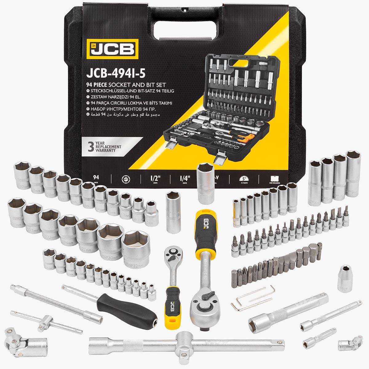 JCB 94 Piece Socket and Bit Set JCB-3941-5 – Sam Turner & Sons