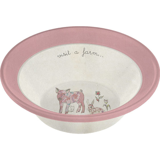 Creative Tops Visit A Farm Pig 5 Piece Kids Pressed Bamboo Dinner Set ...
