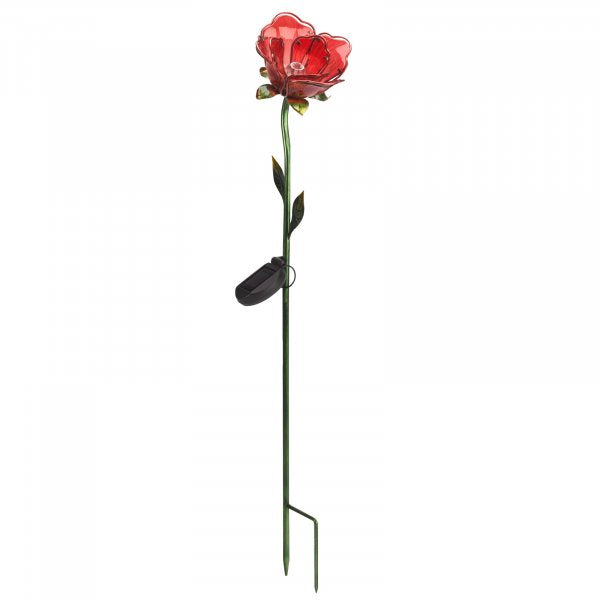 Smart Solar Garden Glass Rose Flower Solar Powered Light | Sam Turner ...