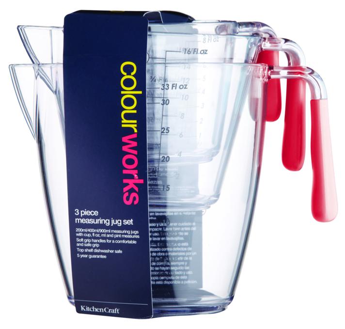 Kitchen Craft Set of Three Acrylic Measuring Jug Set - Pink – Sam ...