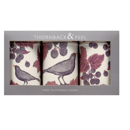 Thornback & Peel Blackbird & Bramble Set of 3 Round Tin Caddies Boxed – Sam Turner & Sons