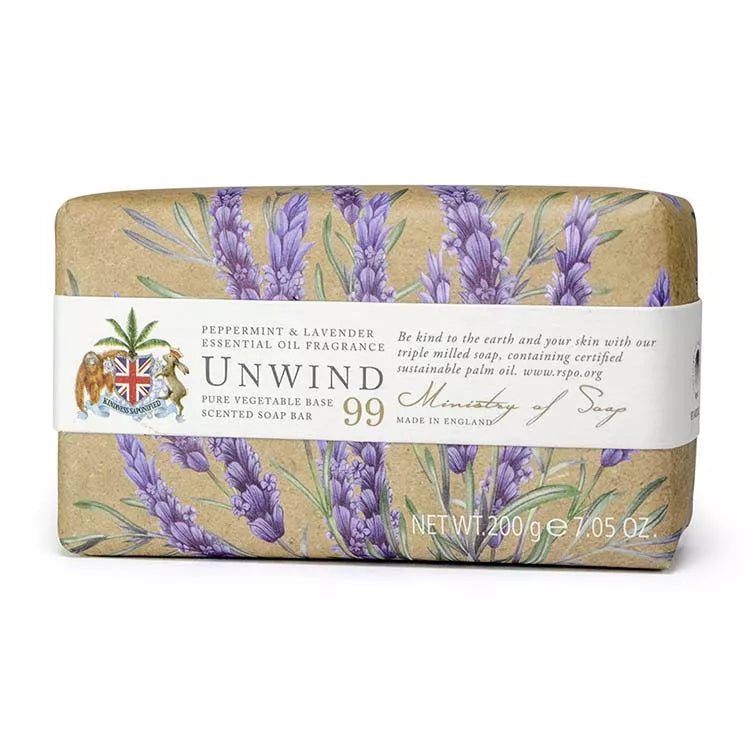 Ministry of Soap Unwind - Peppermint & Lavender Natural Wellbeing Soap ...