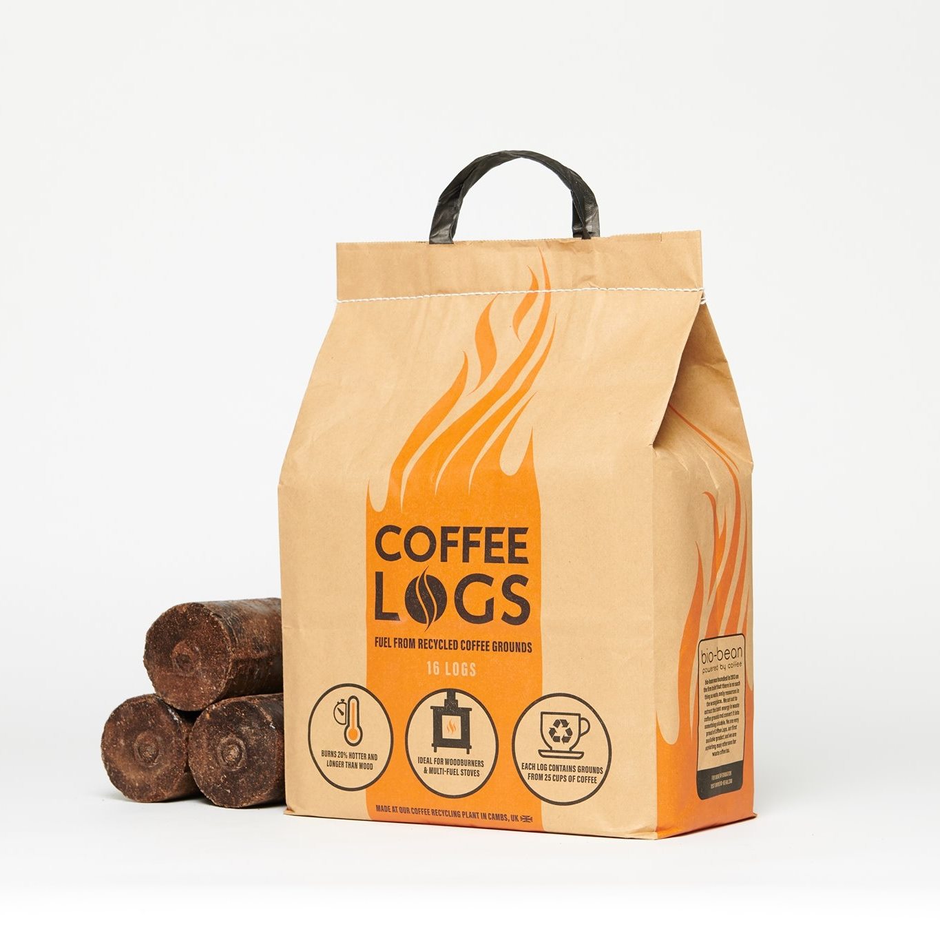 Bio-Bean Coffee Logs 16-Pack | Fuel from Recycled Coffee Grinds – Sam ...