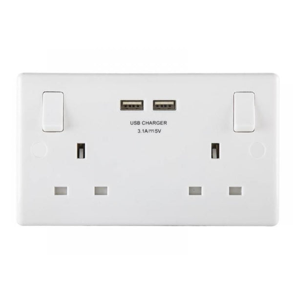 Masterplug Switched Socket 2 Gang + 2USB – Sam Turner & Sons