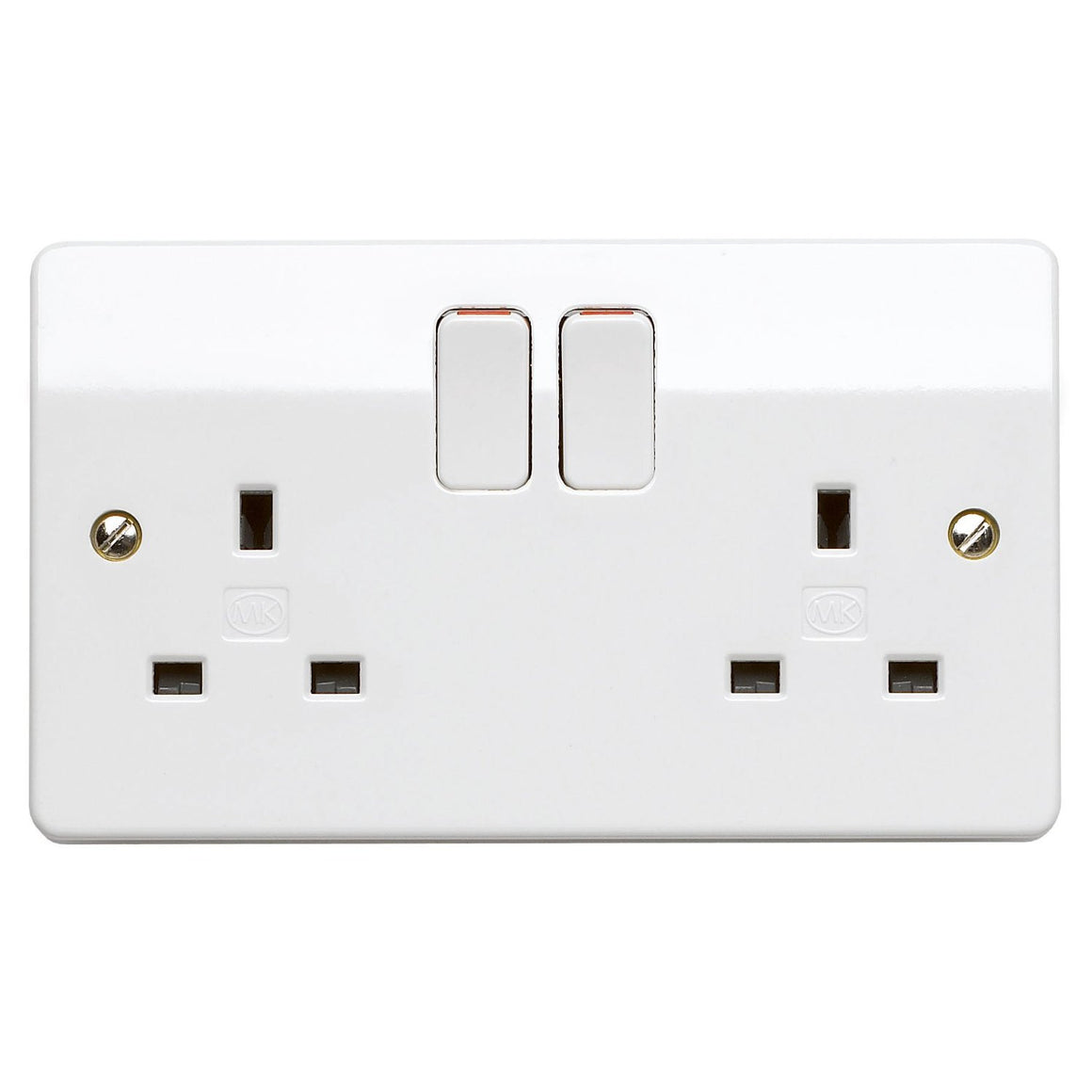 MK Electric Double Switch Socket DP 13A 2 Gang White – Sam Turner & Sons